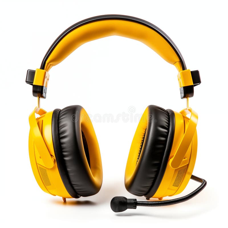 Bright Yellow Headset with Black Accents Designed for Gaming, Featuring ...