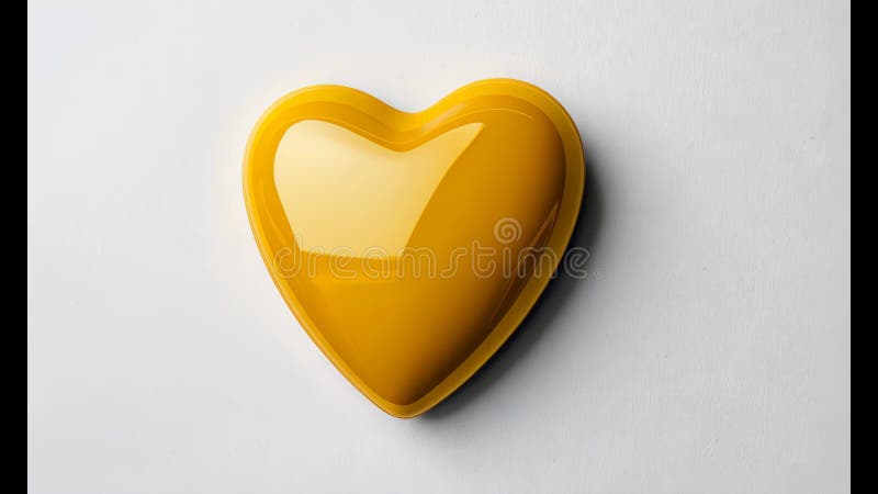 Bright Yellow Heart-Shaped Object on a Light Background Stock Footage ...