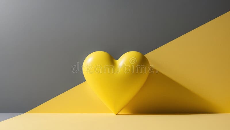 Bright Yellow Heart Split Grey Background Stock Photos - Free & Royalty ...