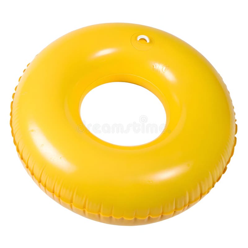 Yellow Inflatable Ring Design Isolated on White Background Stock ...