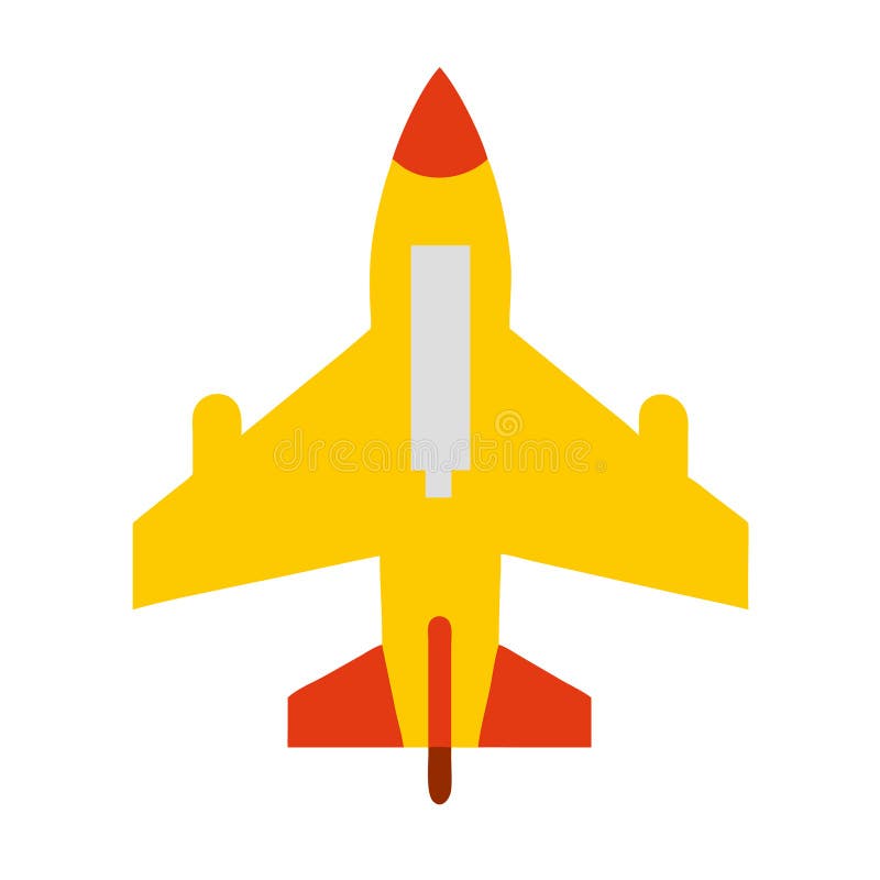 Bright Yellow Jet Fighter Vector Illustration for Creative Design ...