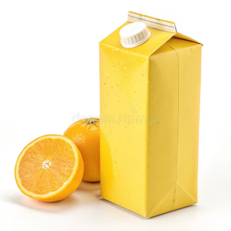 Bright Yellow Juice Box on Transparent Background Stock Illustration ...