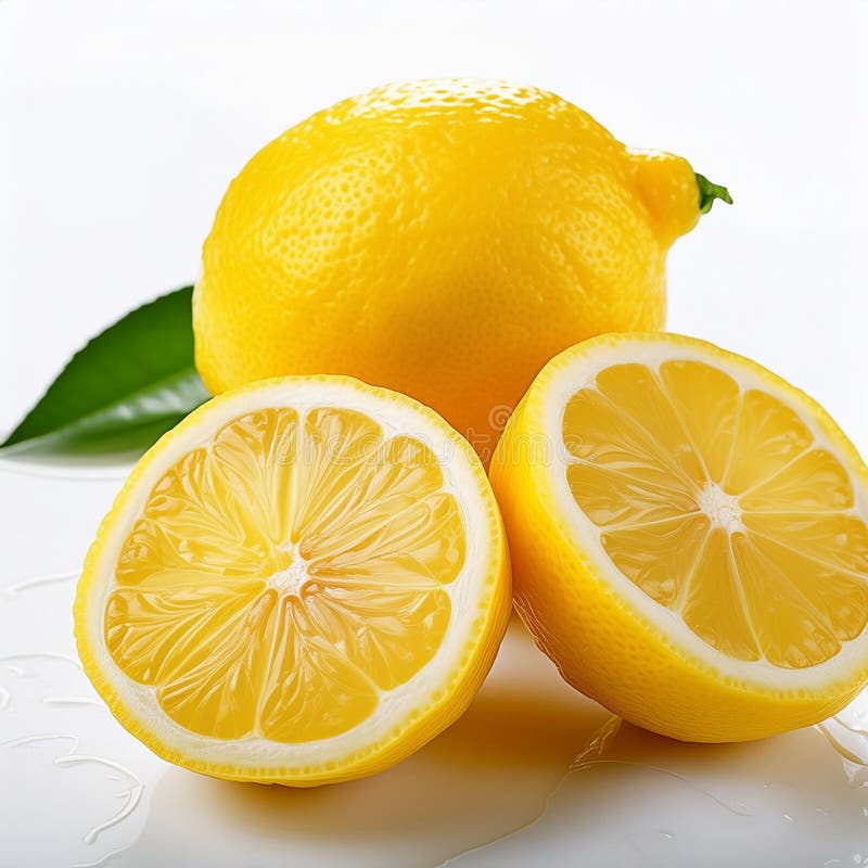 A Bright Yellow Lemon on White Stock Image - Image of closeup, citrous ...