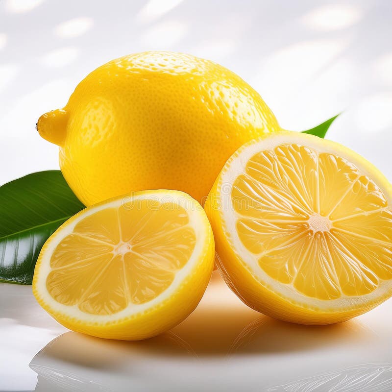A Bright Yellow Lemon on White Stock Photo - Image of lemon, bright ...