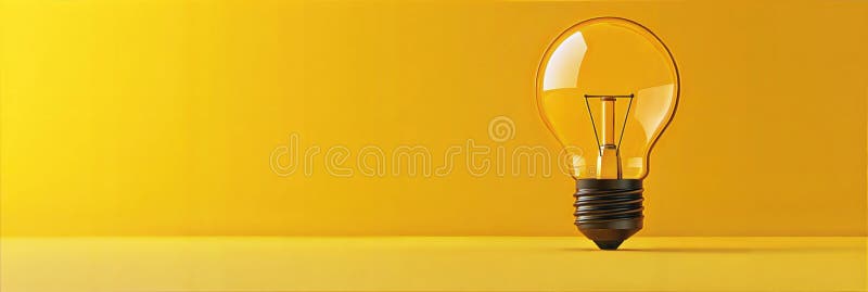 Bright Yellow Light Bulb Against a Vibrant Yellow Background Stock ...