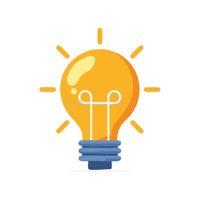 Bright Yellow Light Bulb Idea Creative Concept Illustration Stock Vector - Illustration of ...