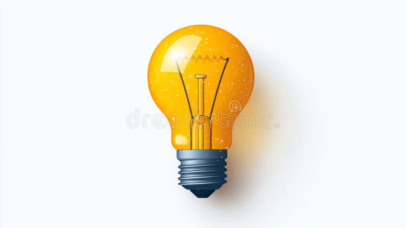 Bright Yellow Light Bulb Illustration Generative AI Stock Illustration ...