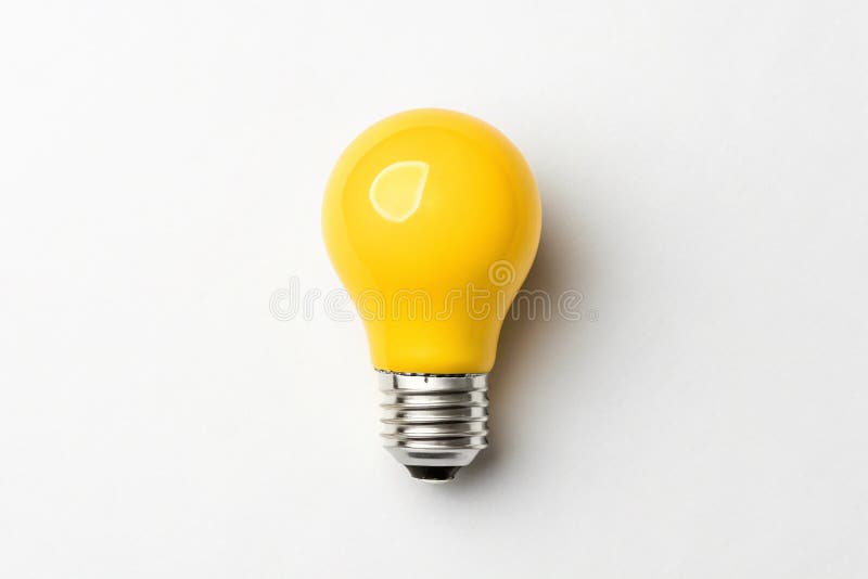 Bright Yellow Light Bulb Modern Minimalist Bulb Design for Innovation ...