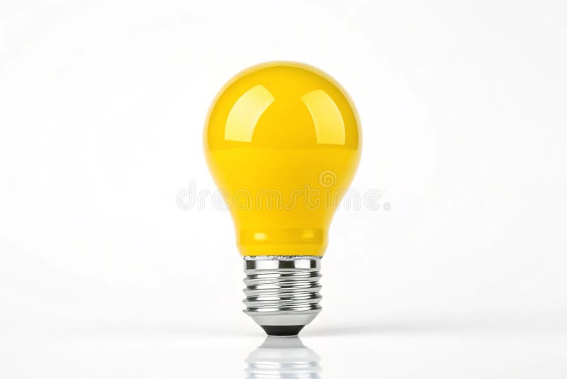 Bright Yellow Light Bulb Modern Minimalist Bulb Design for Innovation ...