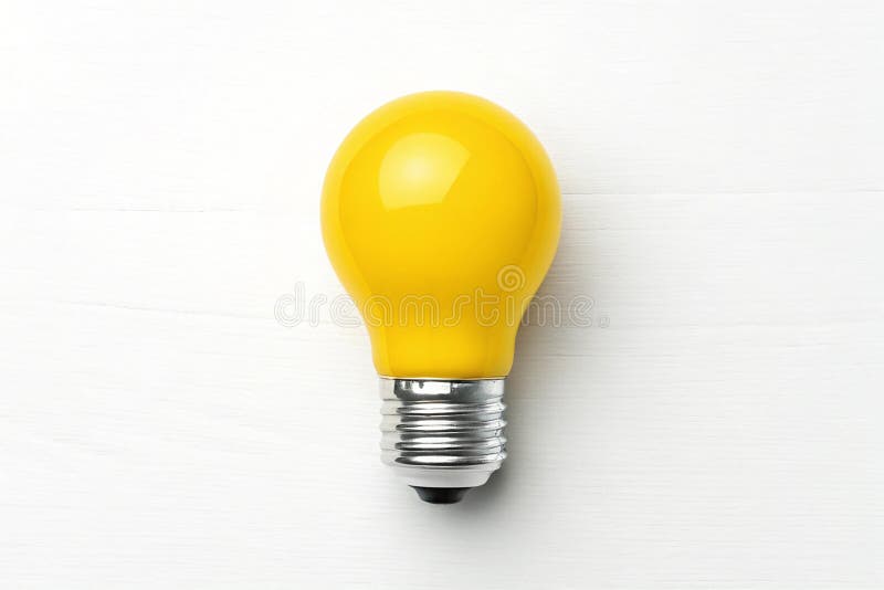 Bright Yellow Light Bulb Modern Minimalist Bulb Design for Innovation ...