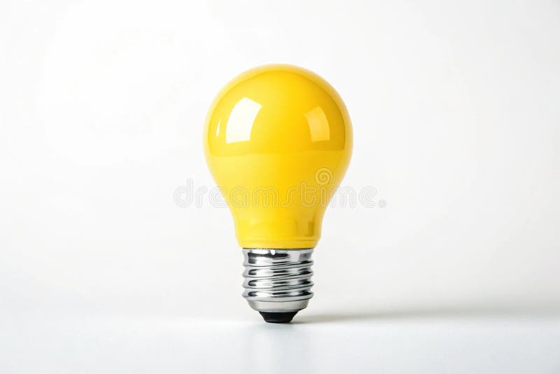 Bright Yellow Light Bulb Modern Minimalist Bulb Design for Innovation ...