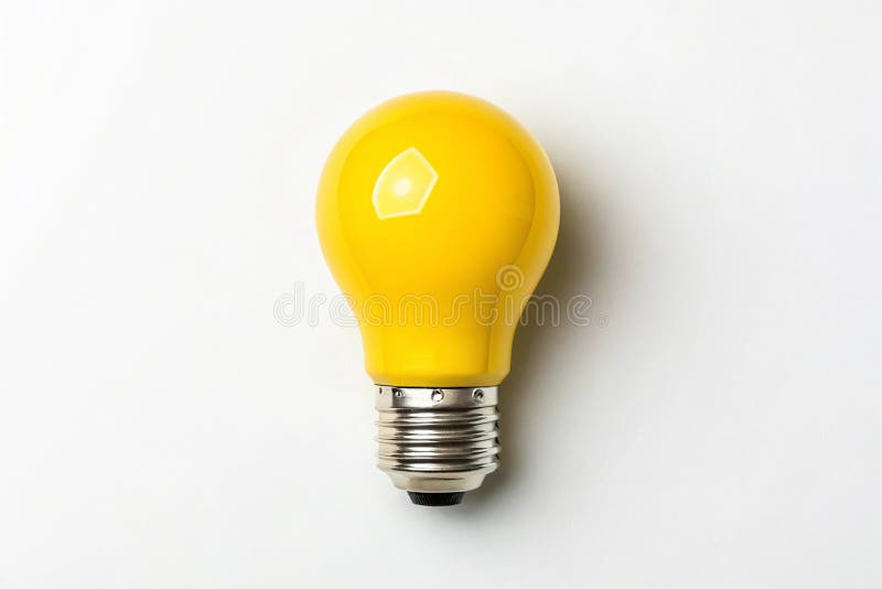 Bright Yellow Light Bulb Modern Minimalist Bulb Design for Innovation ...