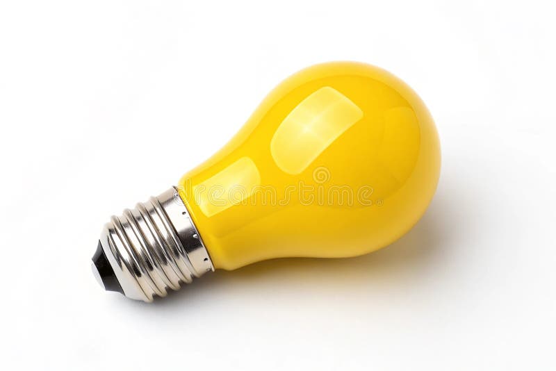 Bright Yellow Light Bulb Modern Minimalist Bulb Design for Innovation ...