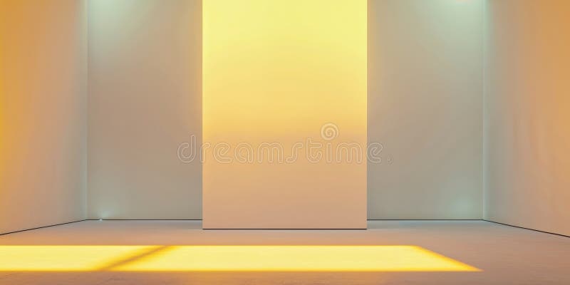 Bright Yellow Light Illuminating an Empty Square. Stock Photo - Image ...