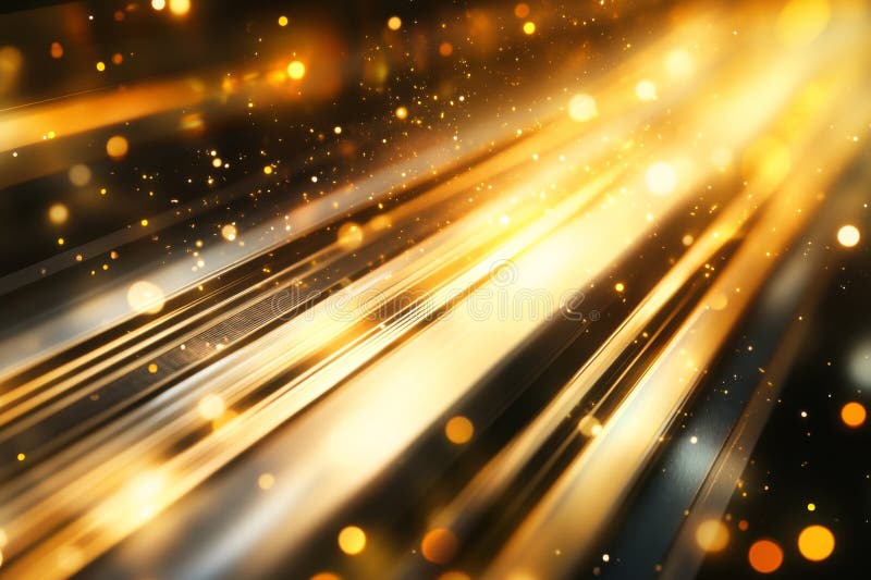 A Bright Yellow Line with a Lot of Sparkles Stock Illustration ...