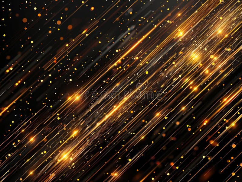 A Bright Yellow Line of Sparkles with a Black Background Stock ...