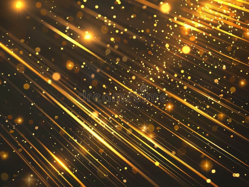 A Bright Yellow Line of Sparkles with a Black Background Stock ...