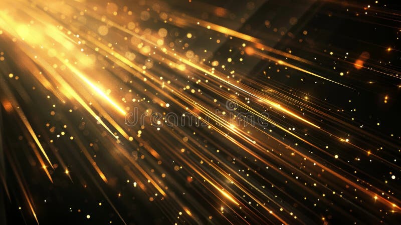 A Bright Yellow Line of Sparkles with a Black Background Stock ...