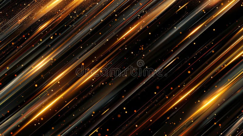 A Bright Yellow Line of Sparkles with a Black Background Stock ...