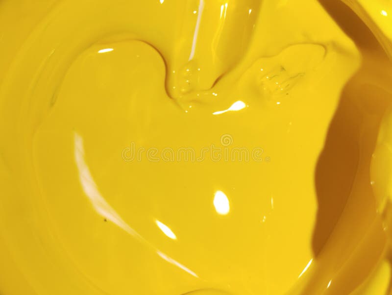 Bright Yellow Liquid Acrylic Paint Stock Image - Image of yellow ...