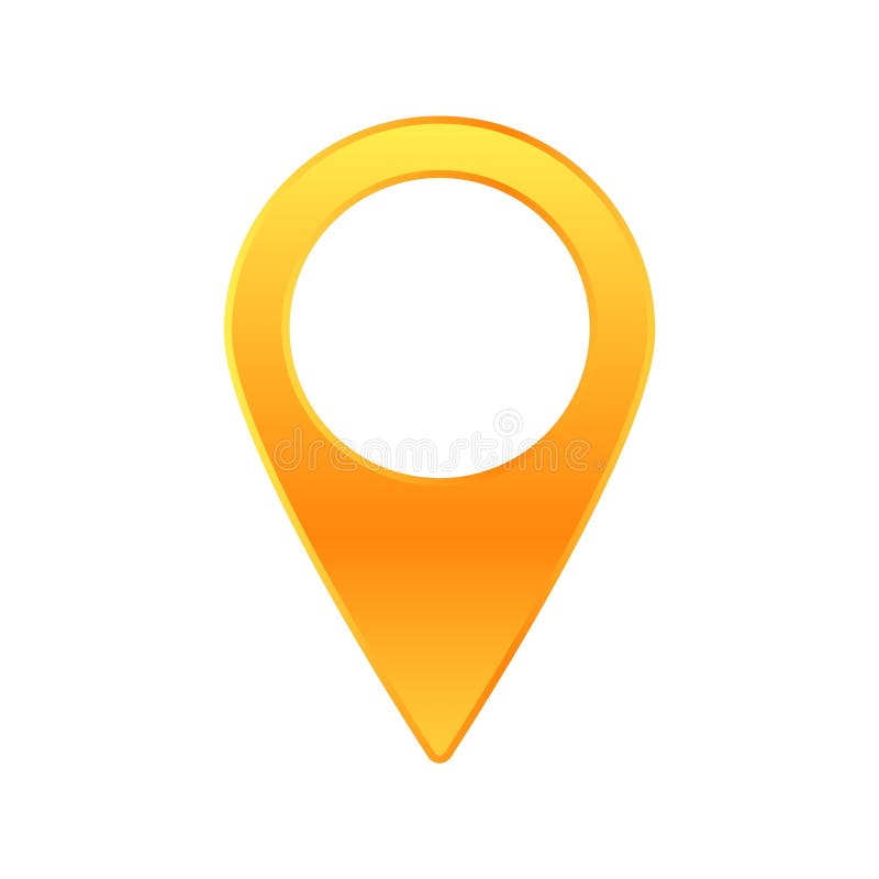 Bright Yellow Location Pin with a Circular Hole in Its Center for Maps ...