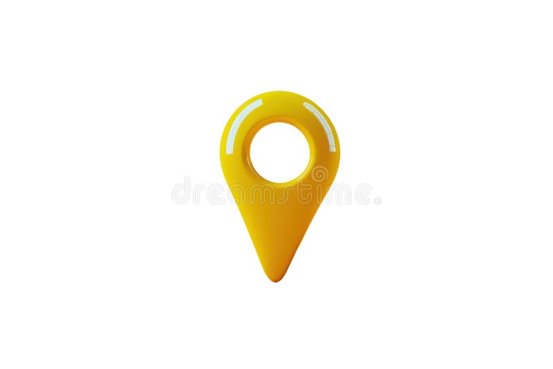 Bright Yellow Location Pin Icon , Symbolizing Mapping Technology Stock ...