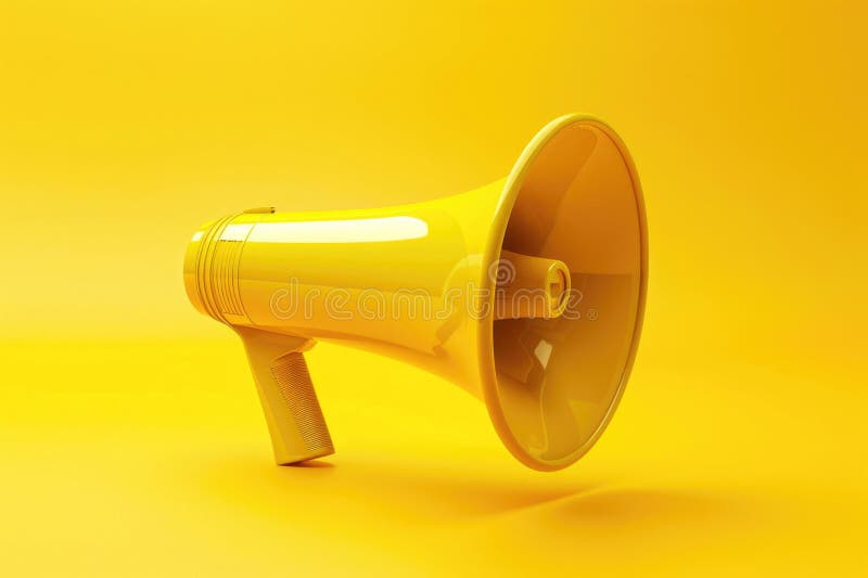 Bright Yellow Megaphone on Matching Yellow Background. Great for ...