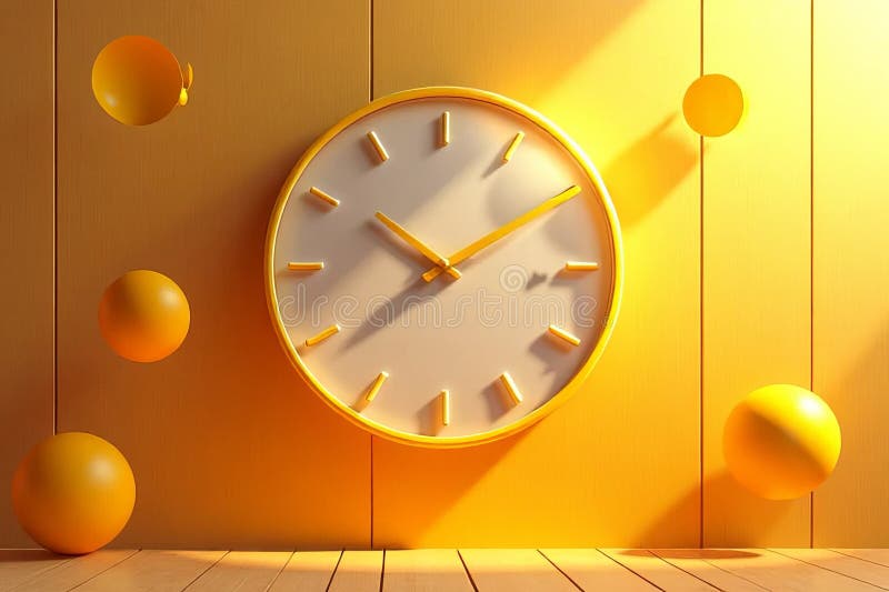 A Bright Yellow Minimalist Interior Design Floating Spheres a Statement ...