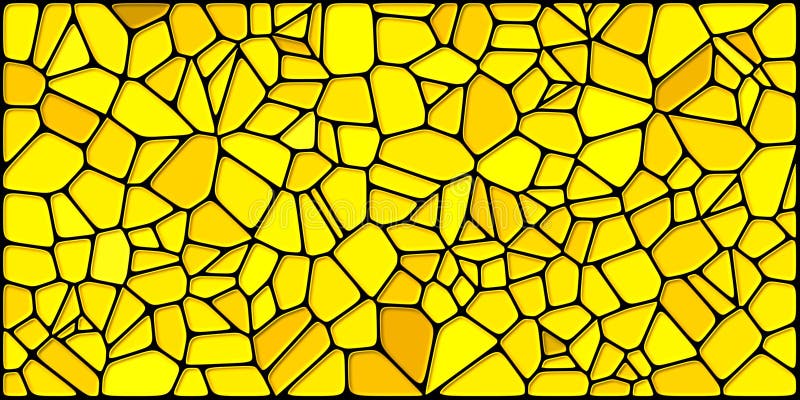 Bright Yellow Mosaic Pattern with Irregular Geometric Shapes Outlined ...