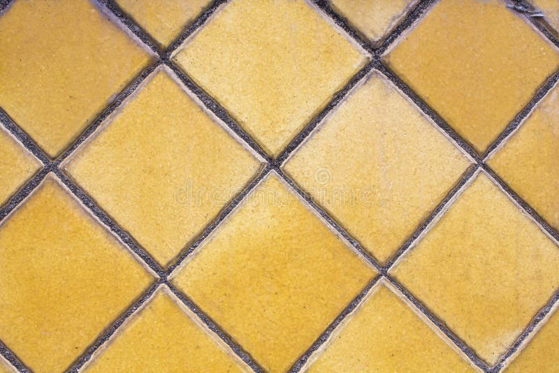 Bright Yellow Mosaic Texture Floor Stock Image - Image of little ...