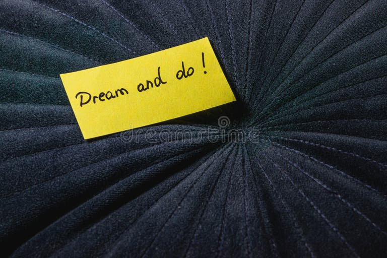 Bright Yellow Note with Inspiring Message on Textured Black Background ...