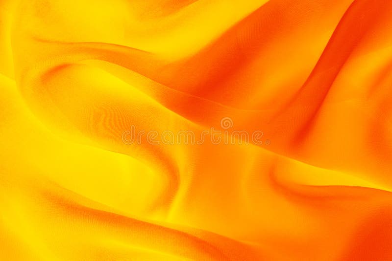 Bright Yellow-orange Fabric with Large Folds Stock Image - Image of ...