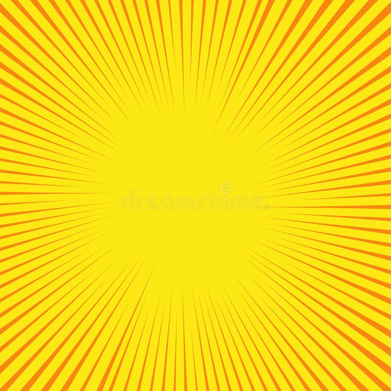 Bright Yellow and Orange Sunburst Pattern, Vector Design, Radiating ...