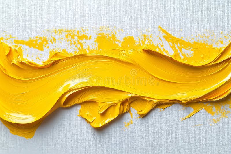 Bright Yellow Paint Streak Across a Textured Canvas Showcasing Modern ...