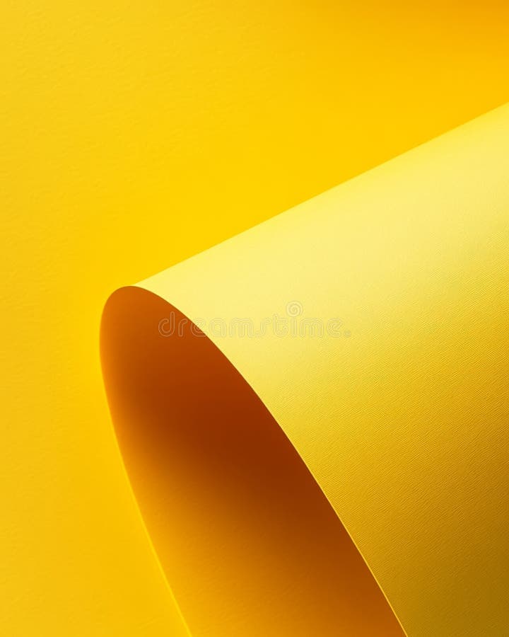 Bright Yellow Paper Curled at the Edge Against a Vibrant Backdrop ...