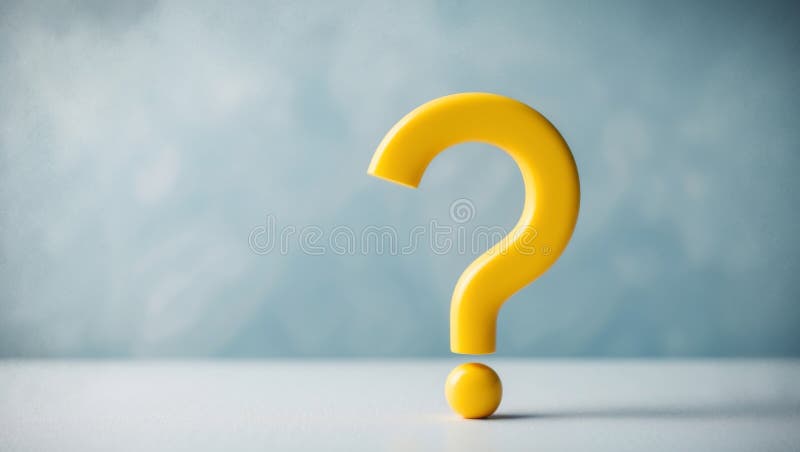 A Bright Yellow Question Mark is Displayed Prominently on a Calm Blue ...