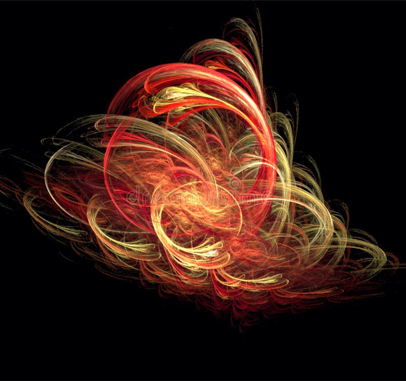 Bright Yellow-red Abstract Pattern on Black, Color Digital Graphics ...