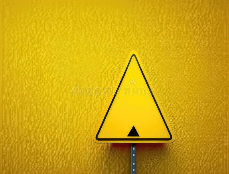 A Bright Yellow Road Sign with an Exclamation Mark. AI Generation Stock ...