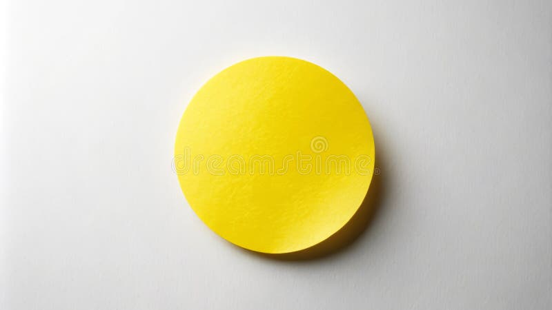 Bright Yellow Round Paper Sticker Label Versatile Design Element for ...