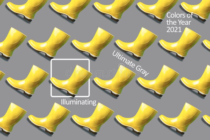 Bright Yellow Rubber Boot Against the Same Color. a Minimalist Concept ...