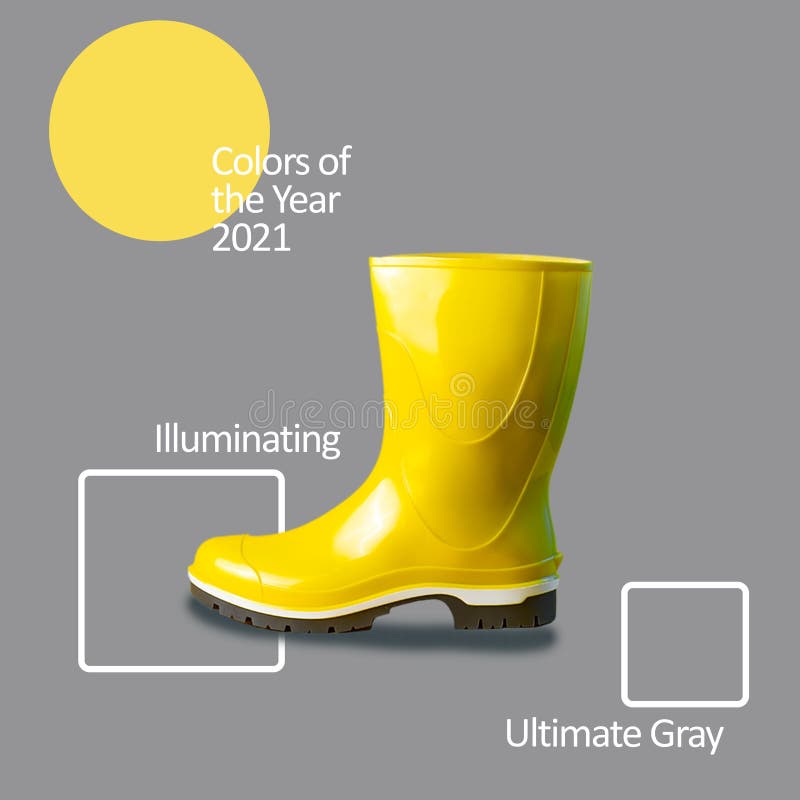 Bright Yellow Rubber Boot Against the Same Color. a Minimalist Concept ...