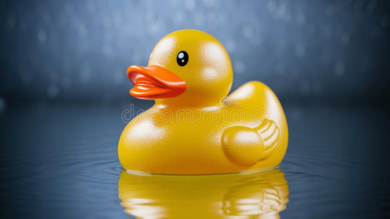 Bright Yellow Rubber Duck, Playful Bath Time Fun Stock Image - Image of ...