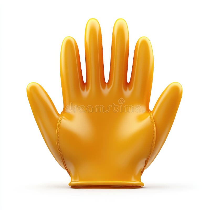 Shiny Golden Yellow Glove Hand 3D Render Stock Illustration ...