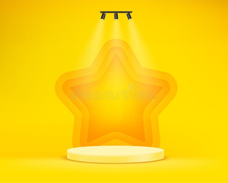 Bright Yellow Scene with Star Stock Vector - Illustration of bright ...