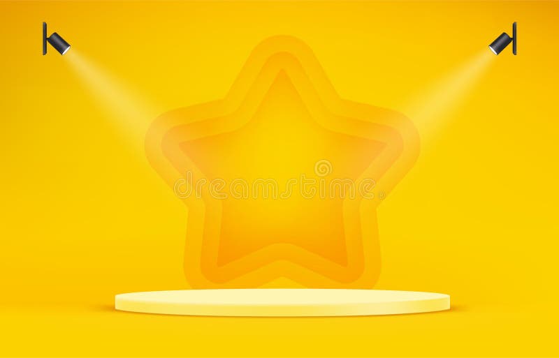 Bright Yellow Scene with Star Shape and Soffits Stock Vector ...