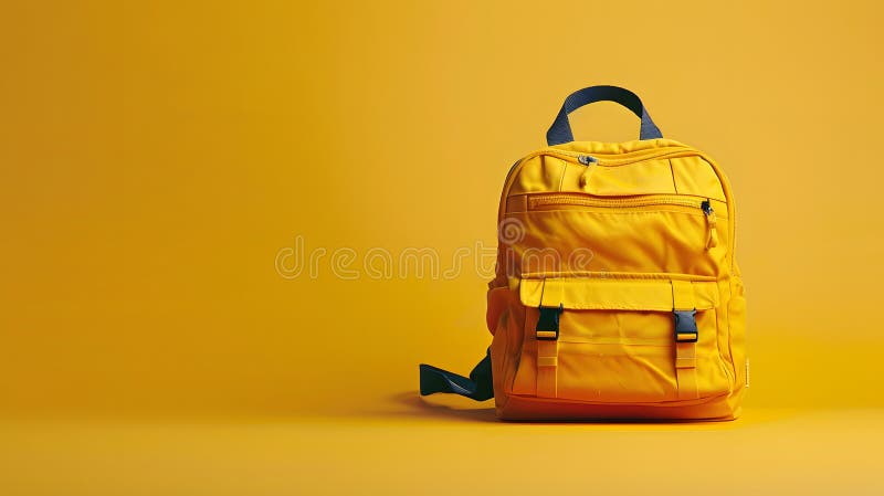 Bright Yellow School Bag Concept: Modern Design Stock Illustration ...