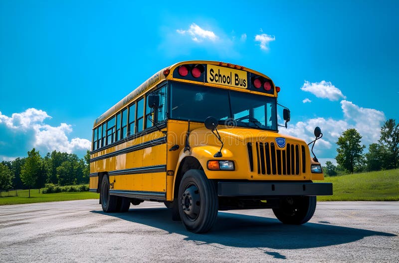 A Bright Yellow School Bus Parked on a Sunny Day, Ready for Student ...