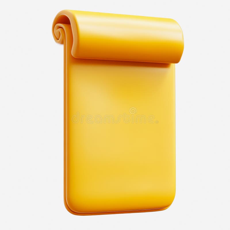 Bright Yellow Scroll with Curled Edge, Ideal for Design Projects ...