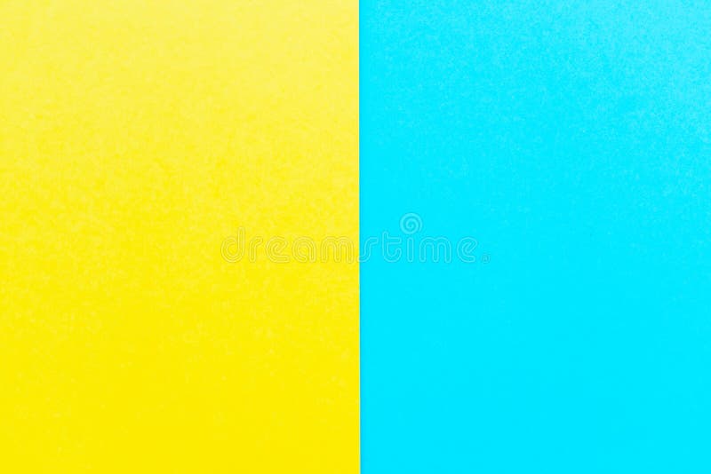 Bright Yellow and Sky Blue Cardboard Background, Vertical Division ...
