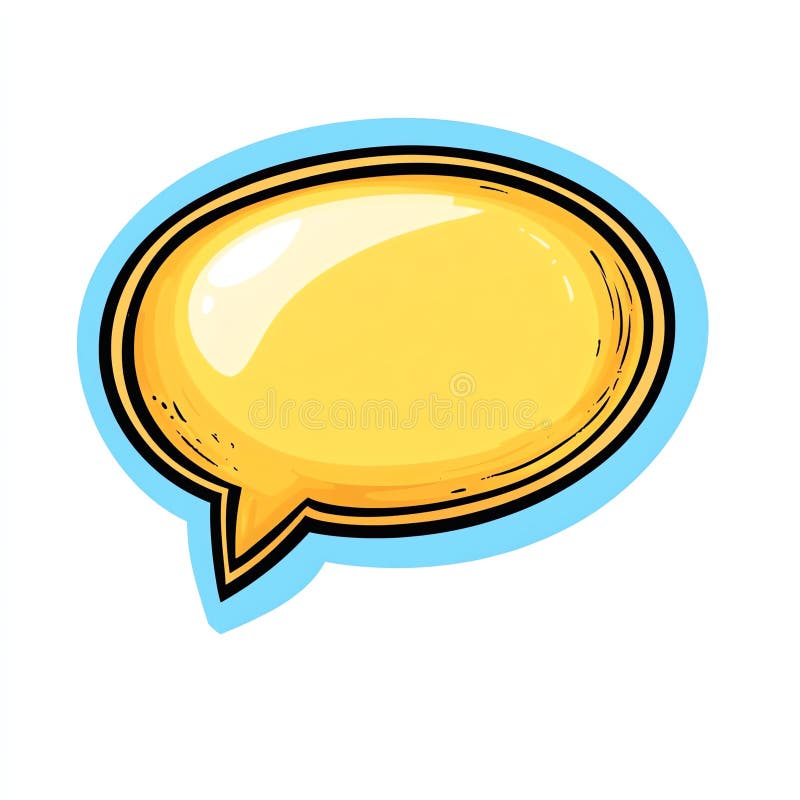 Bright Yellow Speech Bubble, Comic Book Style, Communication Concept ...